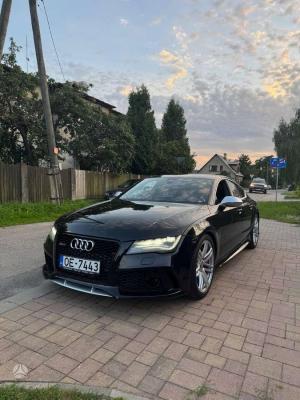 Black Audi RS7 2014 in Riga, with an engine capacity of 3.99 L and mileage of 160 thousand km for 29800 €, photo  on AUTOMOTO.COM.LV