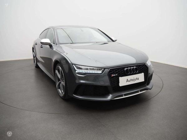 Pelēks Audi RS7 2015 Viļņa, ar dzinēja tilpumu 3.99 L un nobraukumu 128 tūkst. km par 34900 €, foto 3 vietnē AUTOMOTO.COM.LV