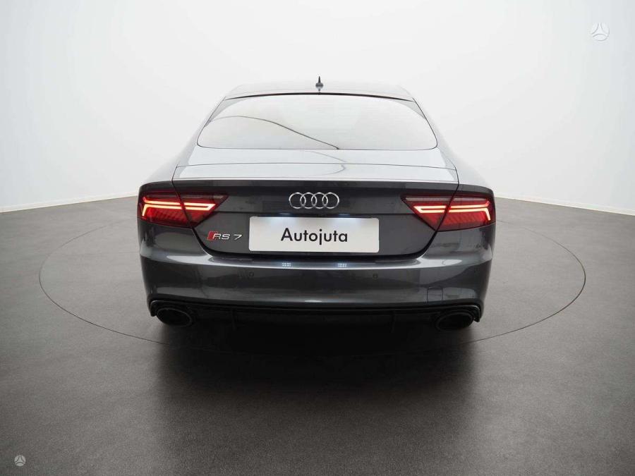 Pelēks Audi RS7 2015 Viļņa, ar dzinēja tilpumu 3.99 L un nobraukumu 128 tūkst. km par 34900 €, foto 6 vietnē AUTOMOTO.COM.LV