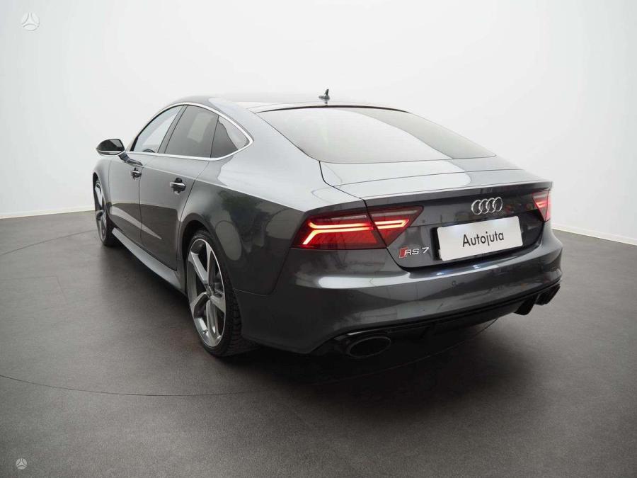 Pelēks Audi RS7 2015 Viļņa, ar dzinēja tilpumu 3.99 L un nobraukumu 128 tūkst. km par 34900 €, foto 7 vietnē AUTOMOTO.COM.LV
