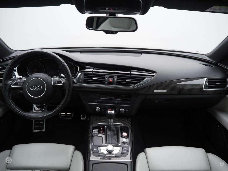 Pelēks Audi RS7 2015 Viļņa, ar dzinēja tilpumu 3.99 L un nobraukumu 128 tūkst. km par 34900 €, foto 25 vietnē AUTOMOTO.COM.LV