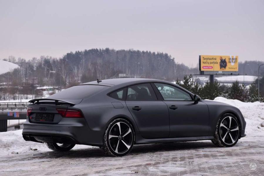 Audi RS7 2016 in Vilnius, with an engine capacity of 3.99 L and mileage of 158 thousand km for 37700 €, photo 38 on AUTOMOTO.COM.LV