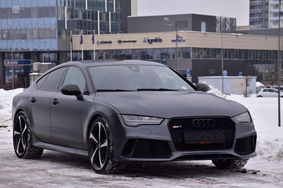 Audi RS7 2016 in Vilnius, with an engine capacity of 3.99 L and mileage of 158 thousand km for 37700 €, photo 39 on AUTOMOTO.COM.LV