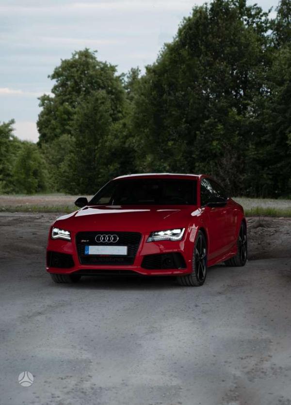 Sarkans Audi RS7 2014 Šauļi, ar dzinēja tilpumu 3.99 L un nobraukumu 106 tūkst. km par 32500 €, foto 1 vietnē AUTOMOTO.COM.LV
