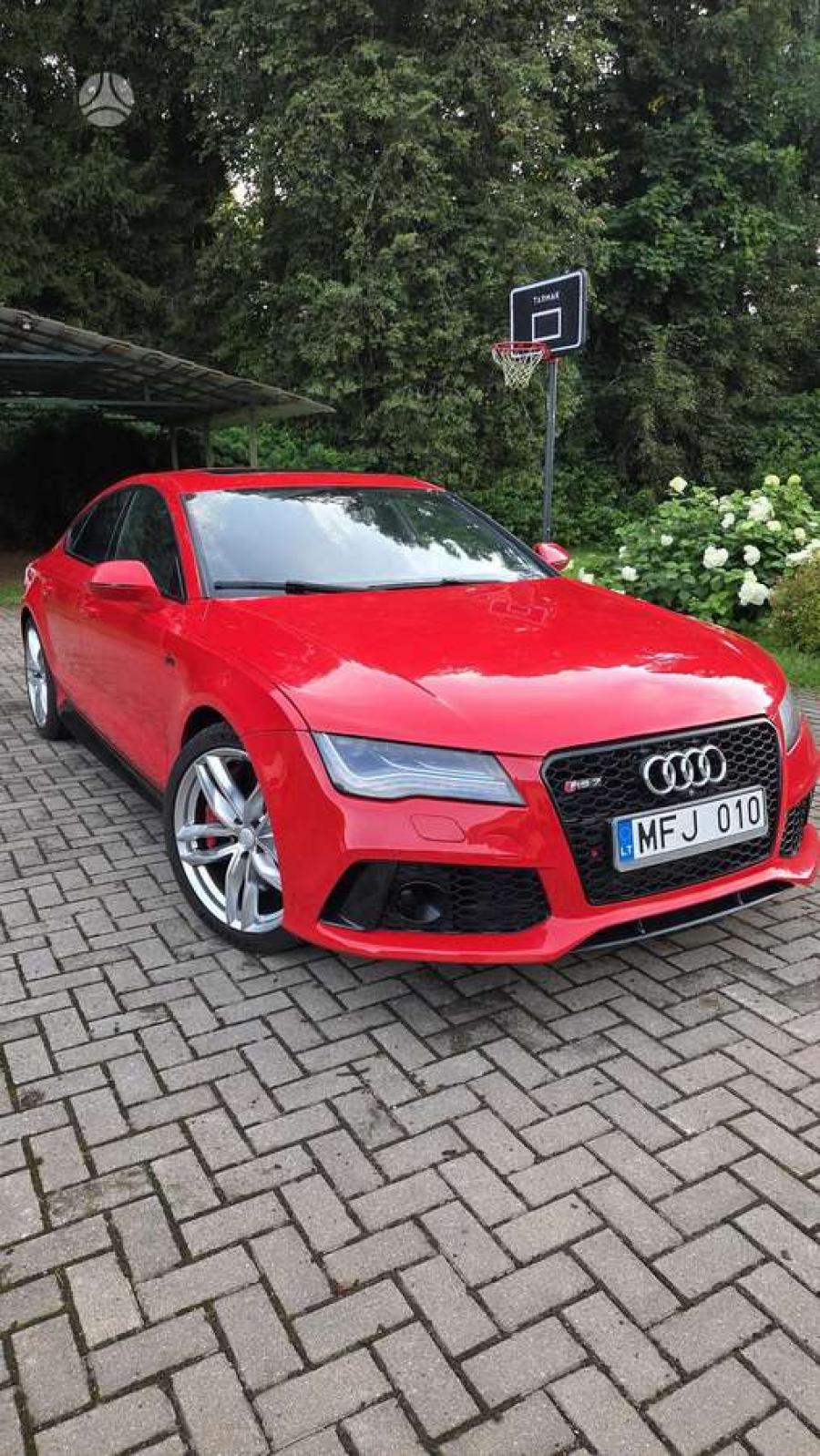 Sarkans Audi RS7 2015 Viļņa, ar dzinēja tilpumu 4.00 L un nobraukumu 120 tūkst. km par 30500 €, foto 4 vietnē AUTOMOTO.COM.LV