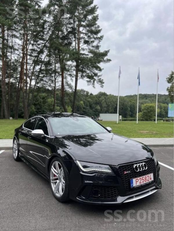 Violet Audi RS7 2014 in Riga, with an engine capacity of 4.00 L and mileage of 160 thousand km for 24499 €, photo 1 on AUTOMOTO.COM.LV