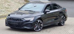 Melns Audi S3 2024 Viļņa, ar dzinēja tilpumu 2.00 L un nobraukumu 2 tūkst. km par 40000 €, foto  vietnē AUTOMOTO.COM.LV