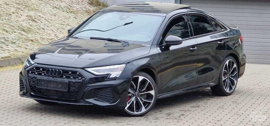 Melns Audi S3 2024 Viļņa, ar dzinēja tilpumu 2.00 L un nobraukumu 2 tūkst. km par 40000 €, foto 1 vietnē AUTOMOTO.COM.LV