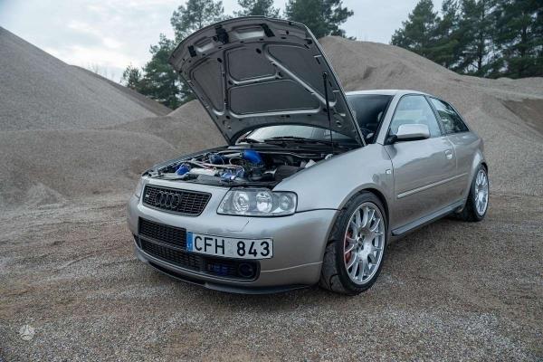 Grey Audi S3 2001 in Vilnius, with an engine capacity of 1.80 L and mileage of 121 thousand km for 17890 €, photo 5 on AUTOMOTO.COM.LV