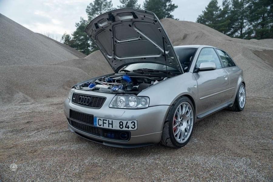 Grey Audi S3 2001 in Vilnius, with an engine capacity of 1.80 L and mileage of 121 thousand km for 17890 €, photo 6 on AUTOMOTO.COM.LV