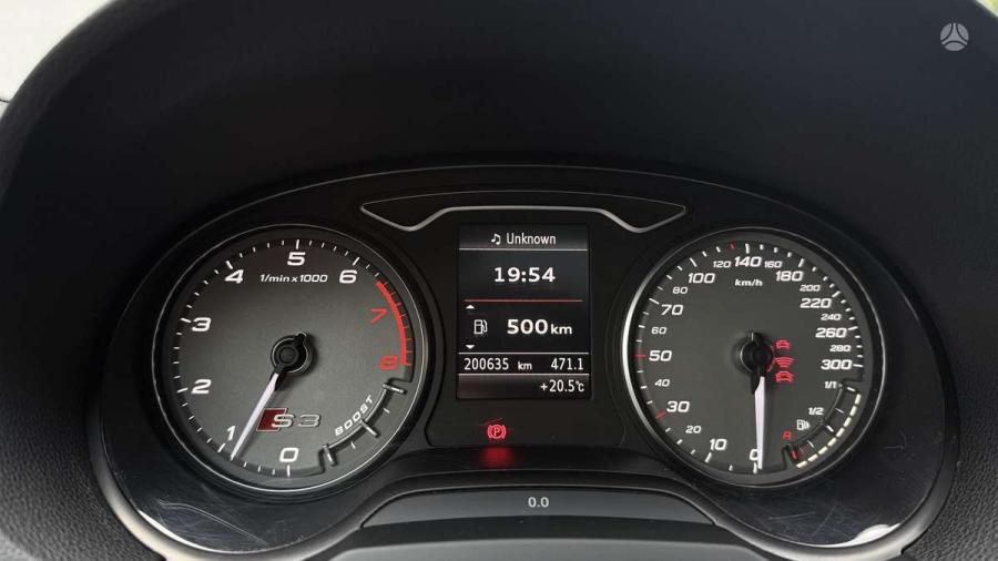 Grey Audi S3 2013 in Vilnius, with an engine capacity of 1.98 L and mileage of 201 thousand km for 13700 €, photo 14 on AUTOMOTO.COM.LV