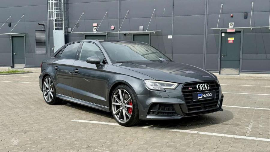 Grey Audi S3 2018 in Vilnius, with an engine capacity of 1.98 L and mileage of 163 thousand km for 21690 €, photo 4 on AUTOMOTO.COM.LV