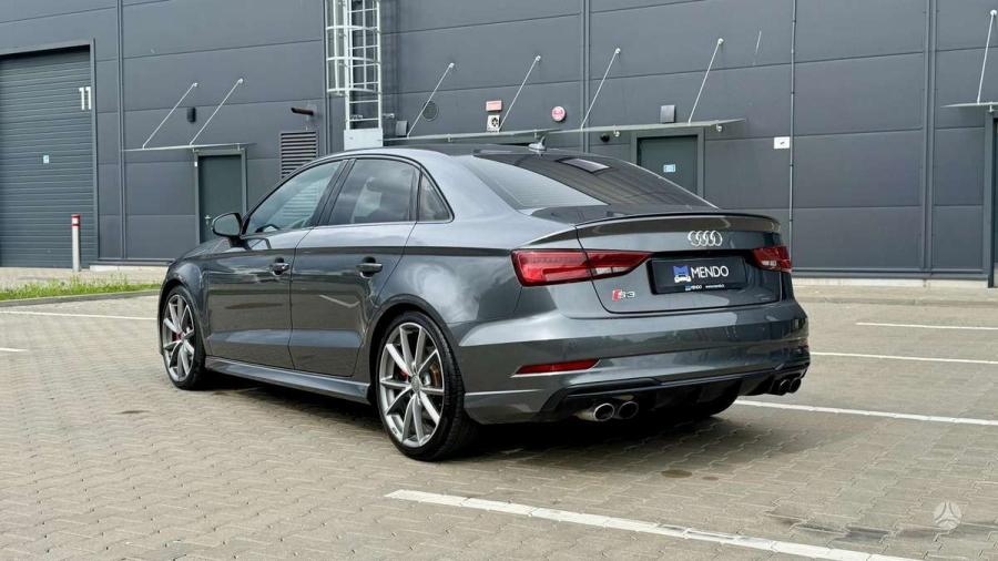 Grey Audi S3 2018 in Vilnius, with an engine capacity of 1.98 L and mileage of 163 thousand km for 21690 €, photo 5 on AUTOMOTO.COM.LV