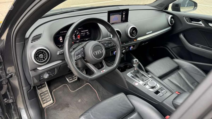 Grey Audi S3 2018 in Vilnius, with an engine capacity of 1.98 L and mileage of 163 thousand km for 21690 €, photo 15 on AUTOMOTO.COM.LV