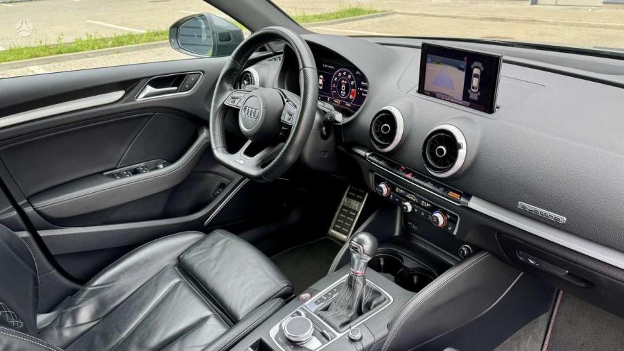 Grey Audi S3 2018 in Vilnius, with an engine capacity of 1.98 L and mileage of 163 thousand km for 21690 €, photo 22 on AUTOMOTO.COM.LV