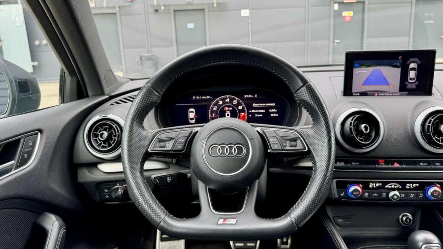 Grey Audi S3 2018 in Vilnius, with an engine capacity of 1.98 L and mileage of 163 thousand km for 21690 €, photo 24 on AUTOMOTO.COM.LV