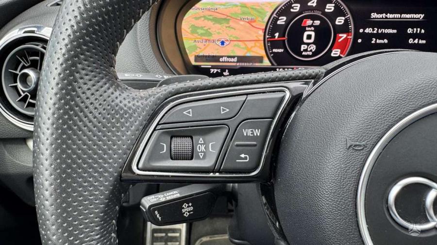 Grey Audi S3 2018 in Vilnius, with an engine capacity of 1.98 L and mileage of 163 thousand km for 21690 €, photo 25 on AUTOMOTO.COM.LV