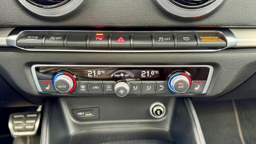Grey Audi S3 2018 in Vilnius, with an engine capacity of 1.98 L and mileage of 163 thousand km for 21690 €, photo 29 on AUTOMOTO.COM.LV