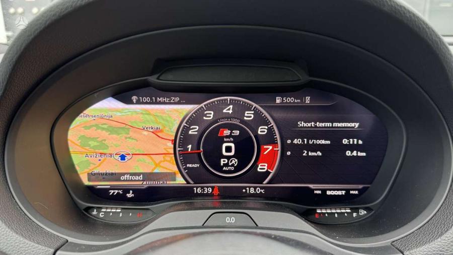 Grey Audi S3 2018 in Vilnius, with an engine capacity of 1.98 L and mileage of 163 thousand km for 21690 €, photo 30 on AUTOMOTO.COM.LV