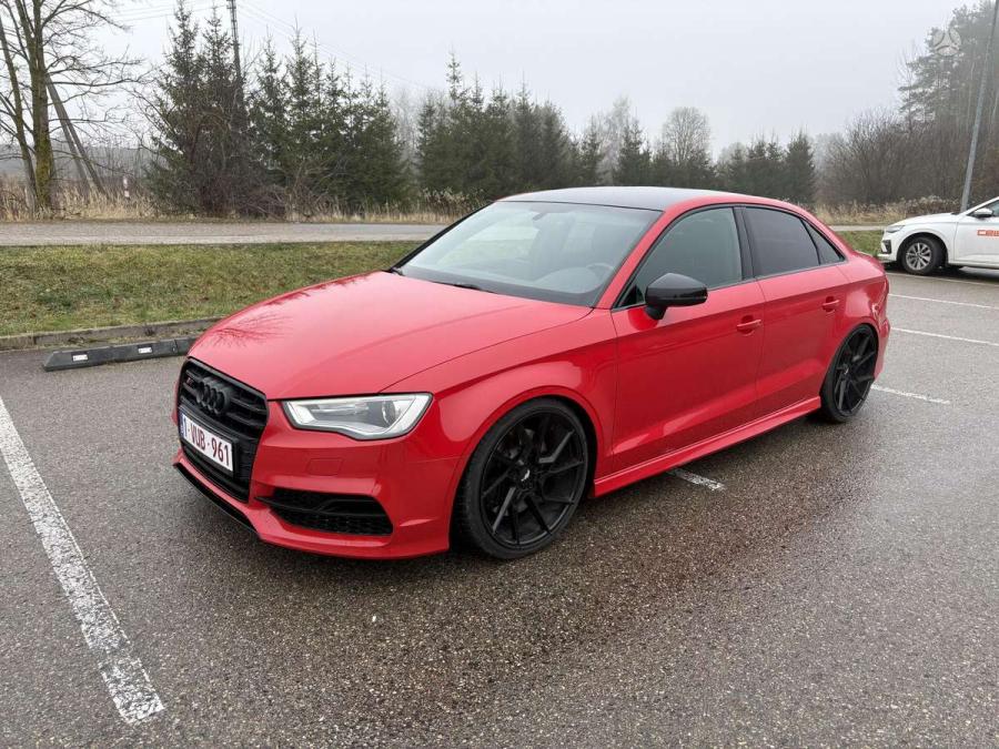 Red Audi S3 2016 in Vilnius, with an engine capacity of 1.98 L and mileage of 141 thousand km for 14999 €, photo 1 on AUTOMOTO.COM.LV