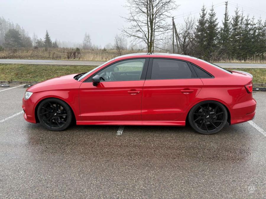 Red Audi S3 2016 in Vilnius, with an engine capacity of 1.98 L and mileage of 141 thousand km for 14999 €, photo 2 on AUTOMOTO.COM.LV