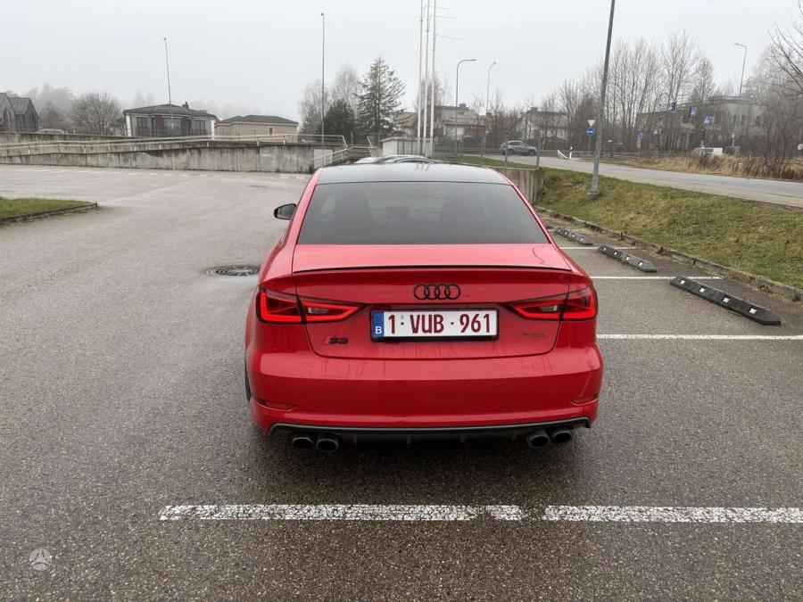 Red Audi S3 2016 in Vilnius, with an engine capacity of 1.98 L and mileage of 141 thousand km for 14999 €, photo 4 on AUTOMOTO.COM.LV