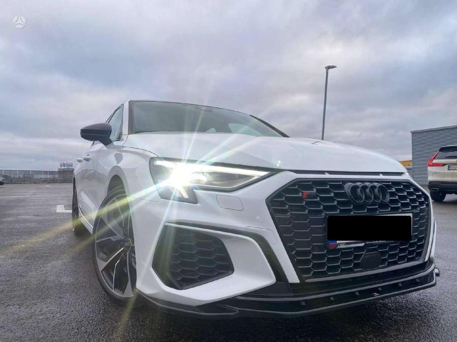 Balts Audi S3 2022 Viļņa, ar dzinēja tilpumu 1.98 L un nobraukumu 50 tūkst. km par 32900 €, foto 1 vietnē AUTOMOTO.COM.LV