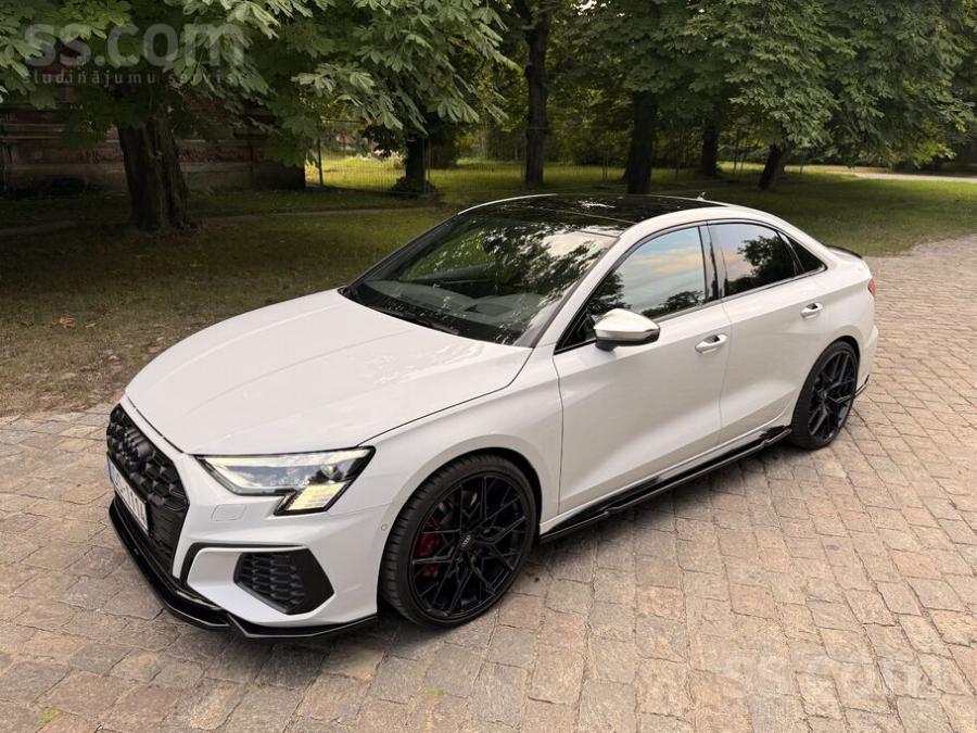 White Audi S3 2024 in Liepaja, with an engine capacity of 2.00 L and mileage of 19 thousand km for 56900 €, photo 3 on AUTOMOTO.COM.LV