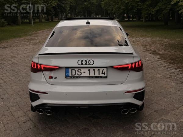 White Audi S3 2024 in Liepaja, with an engine capacity of 2.00 L and mileage of 19 thousand km for 56900 €, photo 4 on AUTOMOTO.COM.LV