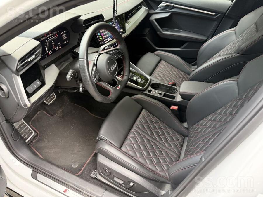 White Audi S3 2024 in Liepaja, with an engine capacity of 2.00 L and mileage of 19 thousand km for 56900 €, photo 8 on AUTOMOTO.COM.LV