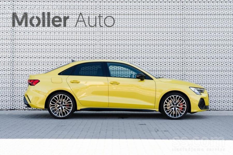 Yellow Audi S3 2025 in Riga, with an engine capacity of 2.00 L and mileage of 14 thousand km for 55900 €, photo 6 on AUTOMOTO.COM.LV