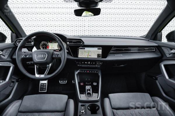 Yellow Audi S3 2025 in Riga, with an engine capacity of 2.00 L and mileage of 14 thousand km for 55900 €, photo 6 on AUTOMOTO.COM.LV