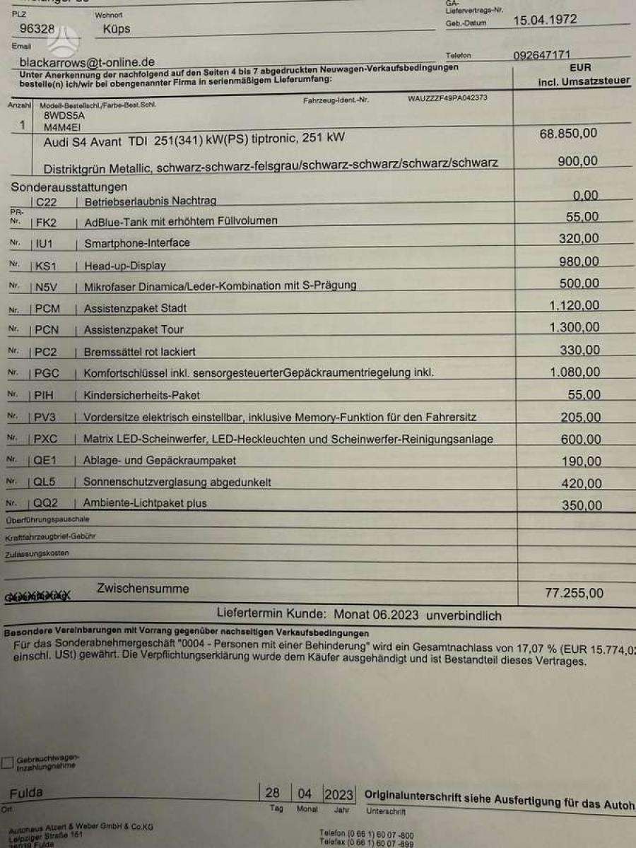 Зеленый Ауди С4 2023 в Биржай, объемом двигателя 3.00 л и пробегом 50 тыс. км за 20000 €, фото 28 на AUTOMOTO.COM.LV