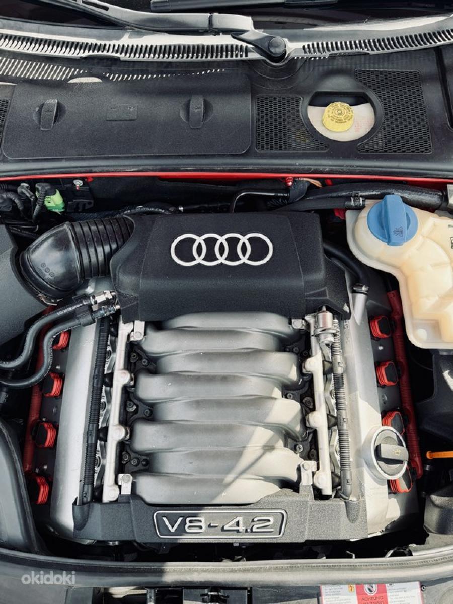 Red Audi S4 2004 in Tallinn, with an engine capacity of 4.20 L and mileage of 132 thousand km for 8999 €, photo 25 on AUTOMOTO.COM.LV