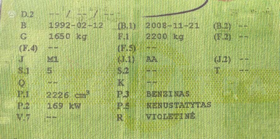 Фиолетовый Ауди С4 1992 в Паневежис, объемом двигателя 2.20 л и пробегом 1 тыс. км за 1550 €, фото 18 на AUTOMOTO.COM.LV