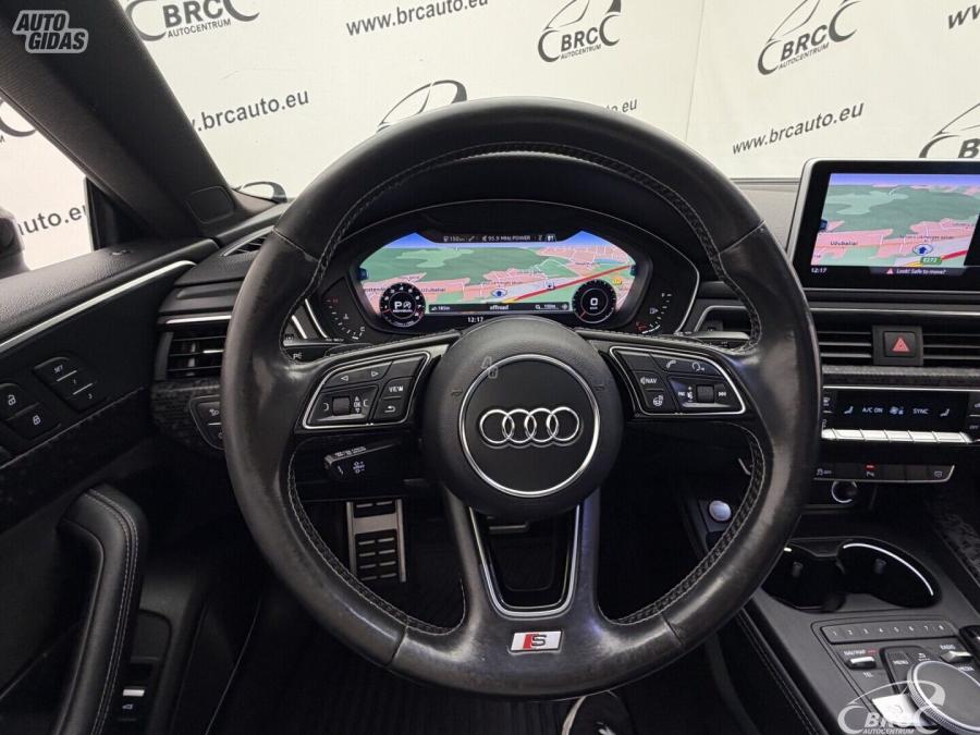 Black Audi S5 2018 in Avizieniai, with an engine capacity of 3.00 L and mileage of 130 thousand km for 23900 €, photo 31 on AUTOMOTO.COM.LV