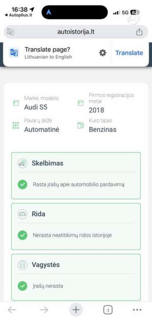Черный Ауди С5 2018 в Каунас, объемом двигателя 3.00 л и пробегом 177 тыс. км за 19500 €, фото 27 на AUTOMOTO.COM.LV