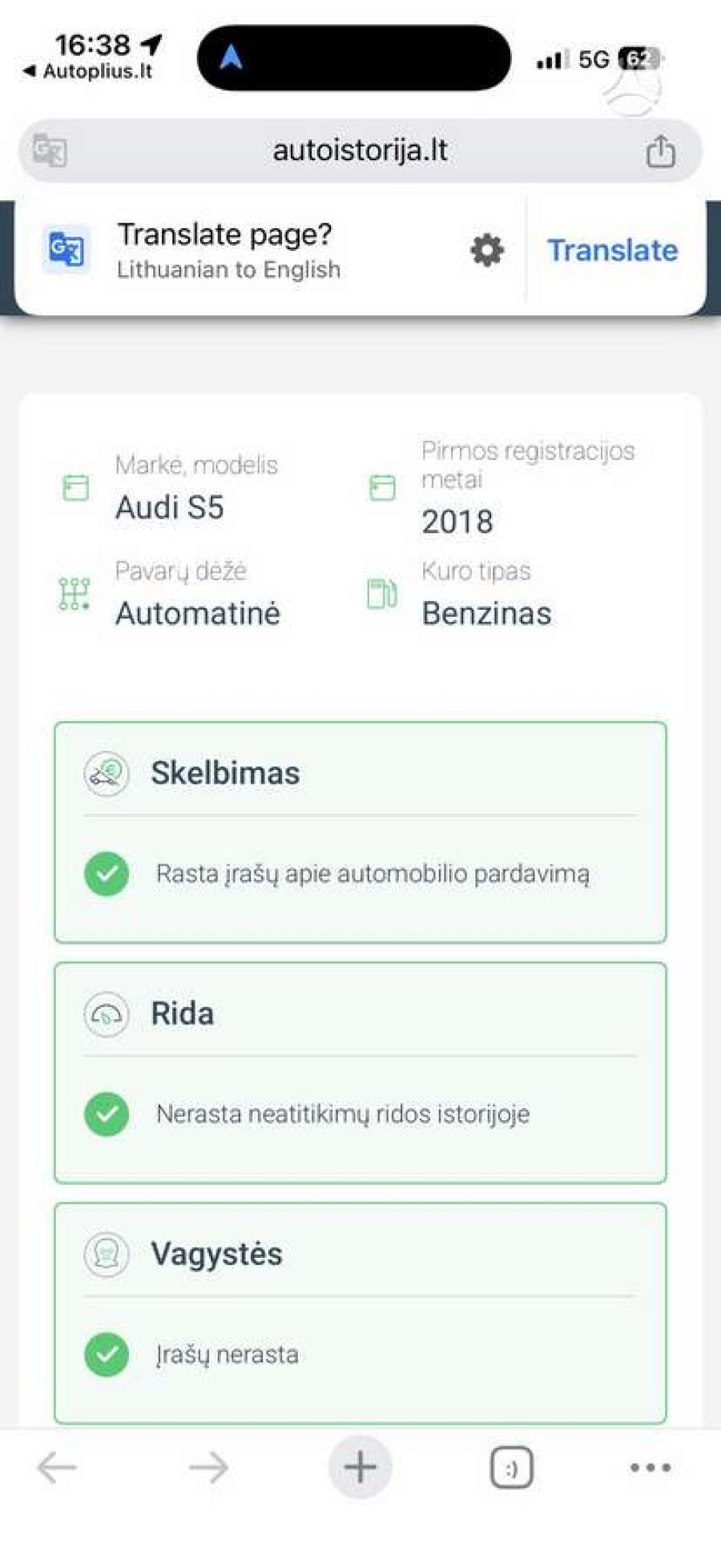 Черный Ауди С5 2018 в Каунас, объемом двигателя 3.00 л и пробегом 177 тыс. км за 19500 €, фото 27 на AUTOMOTO.COM.LV