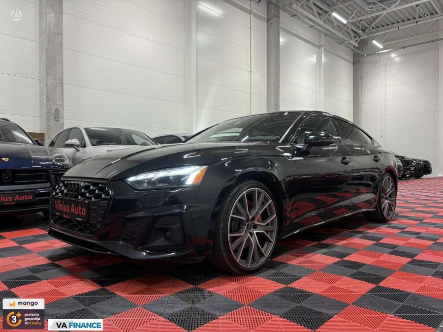 Melns Audi S5 2022 Viļņa, ar dzinēja tilpumu 3.00 L un nobraukumu 61 tūkst. km par 39400 €, foto 1 vietnē AUTOMOTO.COM.LV