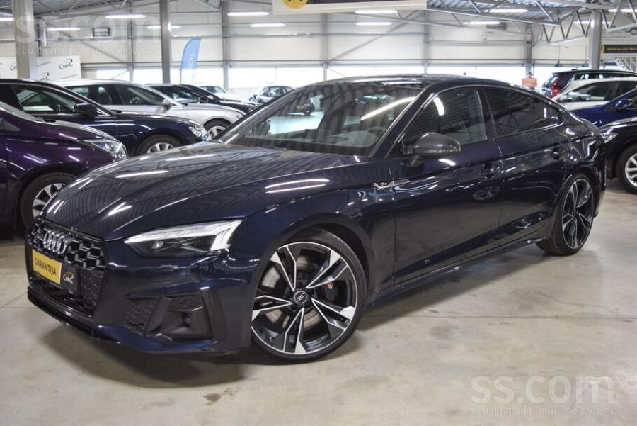 Blue Audi S5 2022 in Riga, with an engine capacity of 3.00 L and mileage of 79 thousand km for 44900 €, photo 1 on AUTOMOTO.COM.LV