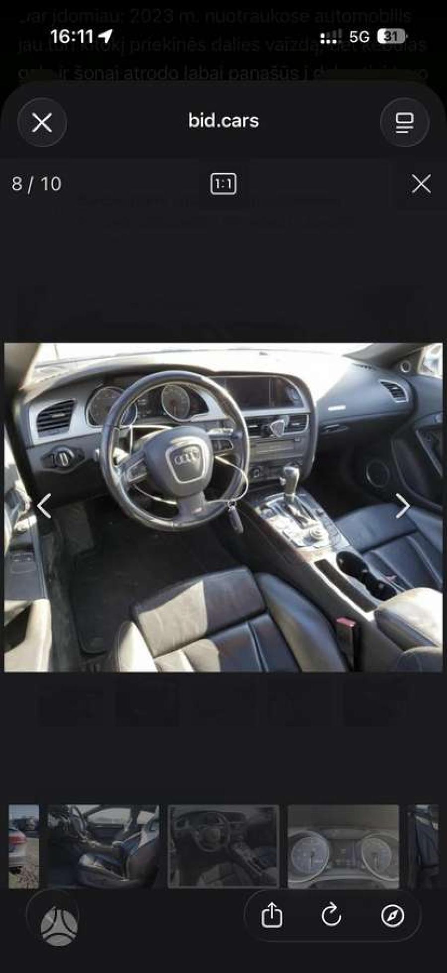 Pelēks Audi S5 2010 Klaipėda, ar dzinēja tilpumu 4.16 L un nobraukumu 145 tūkst. km par 11000 €, foto 17 vietnē AUTOMOTO.COM.LV