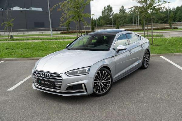 Grey Audi S5 2018 in Vilnius, with an engine capacity of 3.00 L and mileage of 144 thousand km for 23850 €, photo 1 on AUTOMOTO.COM.LV