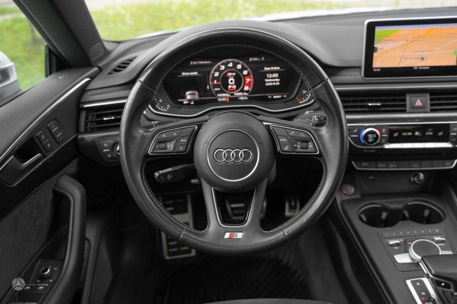 Grey Audi S5 2018 in Vilnius, with an engine capacity of 3.00 L and mileage of 144 thousand km for 23850 €, photo 22 on AUTOMOTO.COM.LV