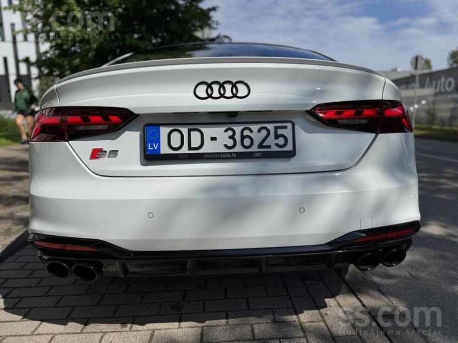 White Audi S5 2020 in Riga, with an engine capacity of 3.00 L and mileage of 79 thousand km for 37999 €, photo 6 on AUTOMOTO.COM.LV