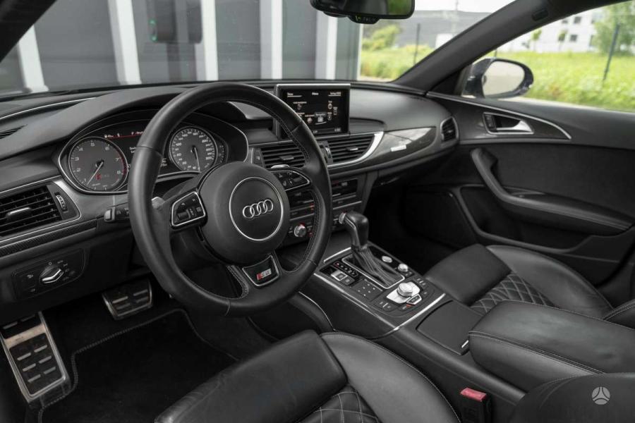 Black Audi S6 2016 in Vilnius, with an engine capacity of 3.99 L and mileage of 104 thousand km for 26490 €, photo 15 on AUTOMOTO.COM.LV