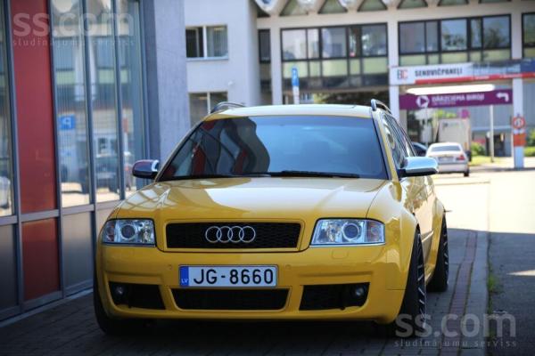 Yellow Audi S6 2000 in Riga, with an engine capacity of 4.20 L and mileage of 267 thousand km for 8995 €, photo 1 on AUTOMOTO.COM.LV