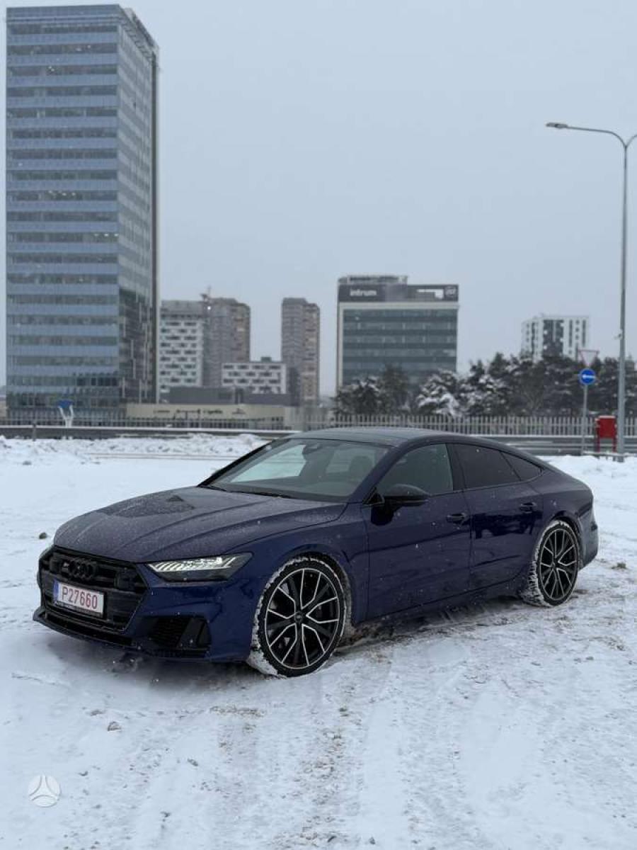 Blue Audi S7 2019 in Vilnius, with an engine capacity of 3.00 L and mileage of 99 thousand km for 52300 €, photo 1 on AUTOMOTO.COM.LV
