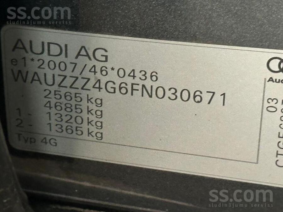 Grey Audi S7 2014 in Riga, with an engine capacity of 4.00 L and mileage of 244 thousand km for 27999 €, photo 4 on AUTOMOTO.COM.LV