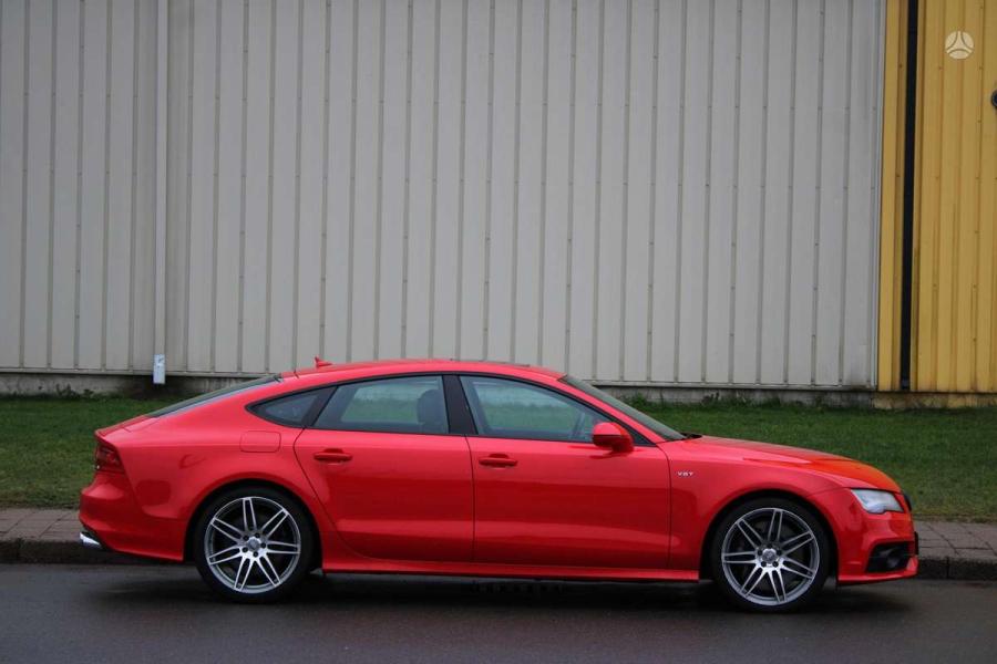 Red Audi S7 2014 in Vilnius, with an engine capacity of 3.99 L and mileage of 183 thousand km for 19200 €, photo 7 on AUTOMOTO.COM.LV