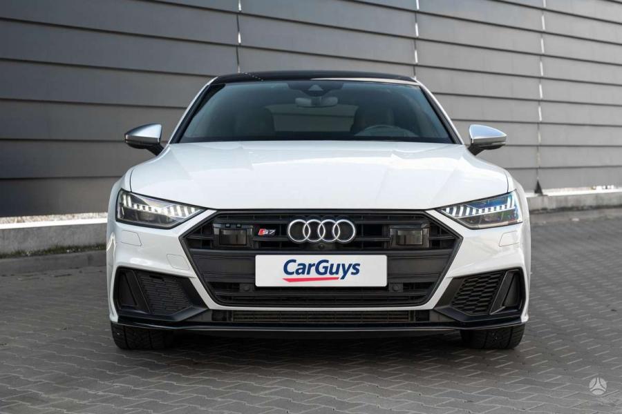 White Audi S7 2019 in Vilnius, with an engine capacity of 2.97 L and mileage of 121 thousand km for 44600 €, photo 1 on AUTOMOTO.COM.LV